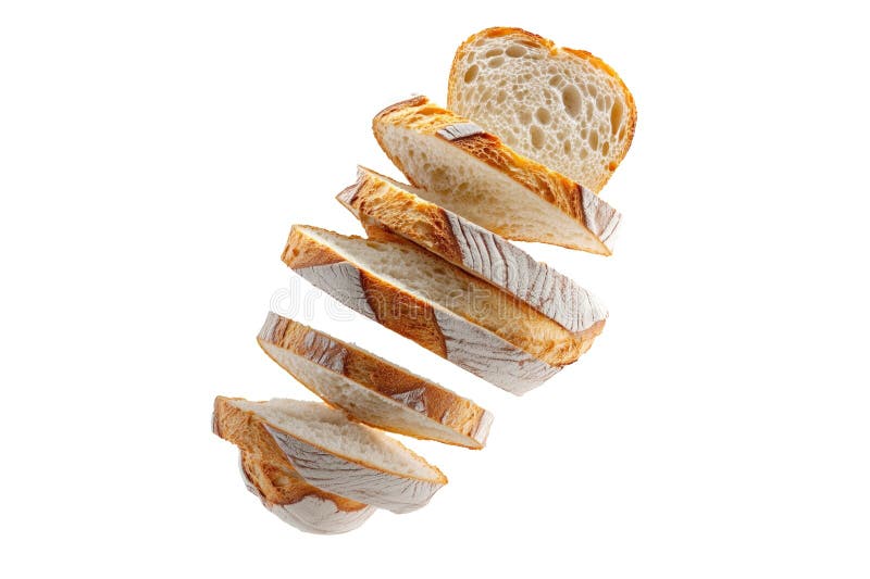 Sliced Sourdough Bread Crust Texture Isolated White Transparent ...