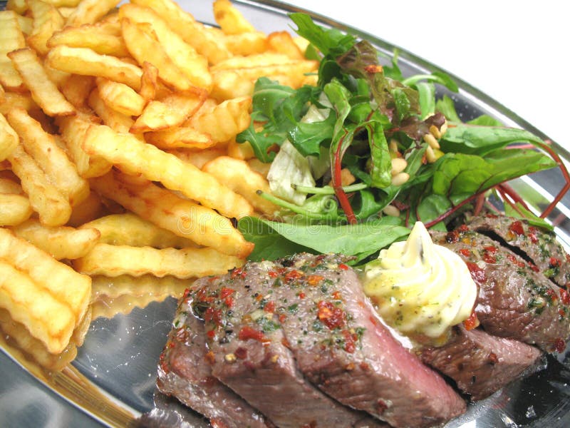 Sliced steak on a tray stock photo. Image of prime, delicious - 6462880