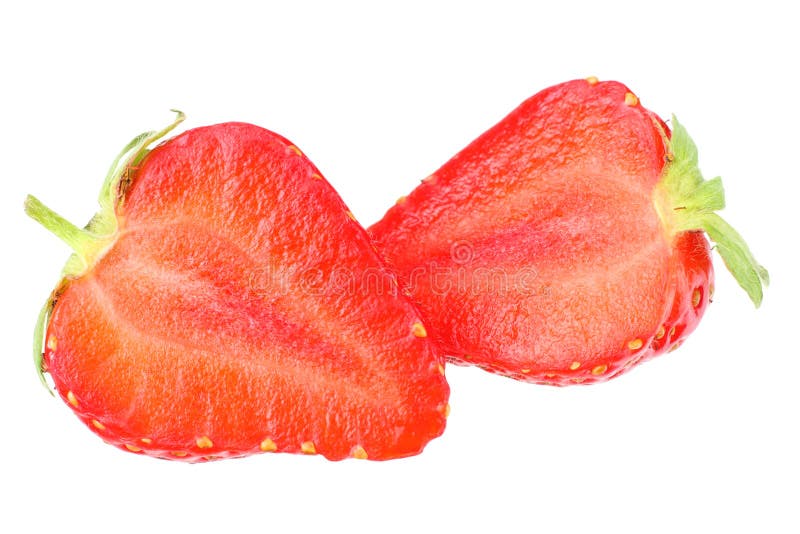 Sliced Strawberry Isolated on a White Background Stock Image - Image of ...