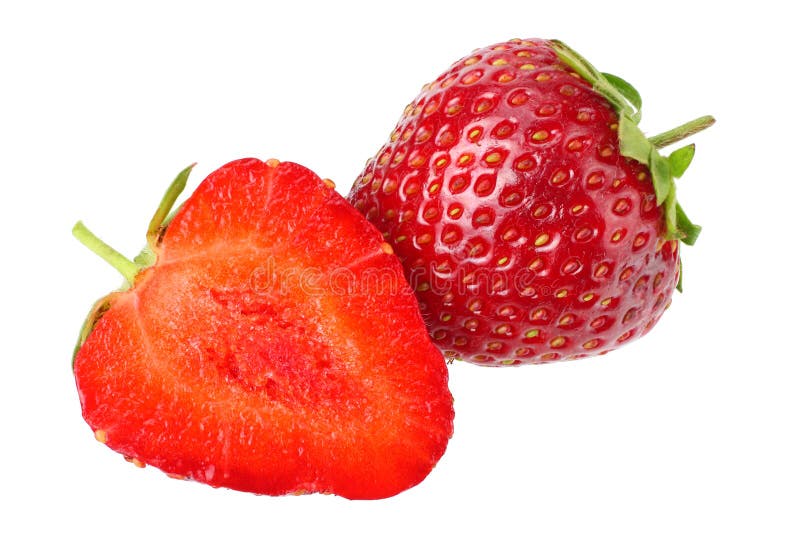 Sliced Strawberry Isolated on a White Background Stock Image - Image of ...