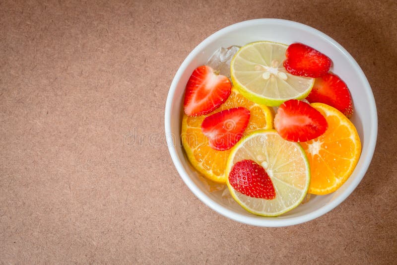 Sliced Strawberry, Orange, Lemon on Ice Stock Image - Image of fragrant ...