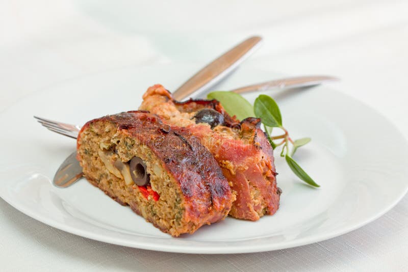 Sliced stuffed fillet meat stock image. Image of grilled - 8882595