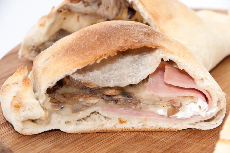 Sliced Stuffed Pirogue on the Wooden Board Stock Image - Image of baked ...