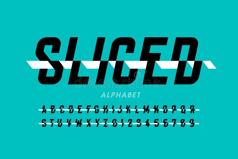Sliced style font stock vector. Illustration of sliced - 167556802