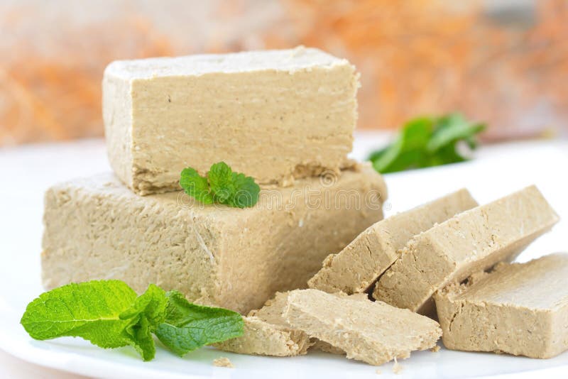 Sliced sunflower halva stock image. Image of mint, eastern - 70251365