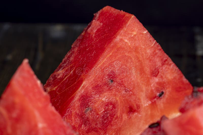 Sliced Sweet Watermelon of Red Color Stock Image - Image of tasty ...