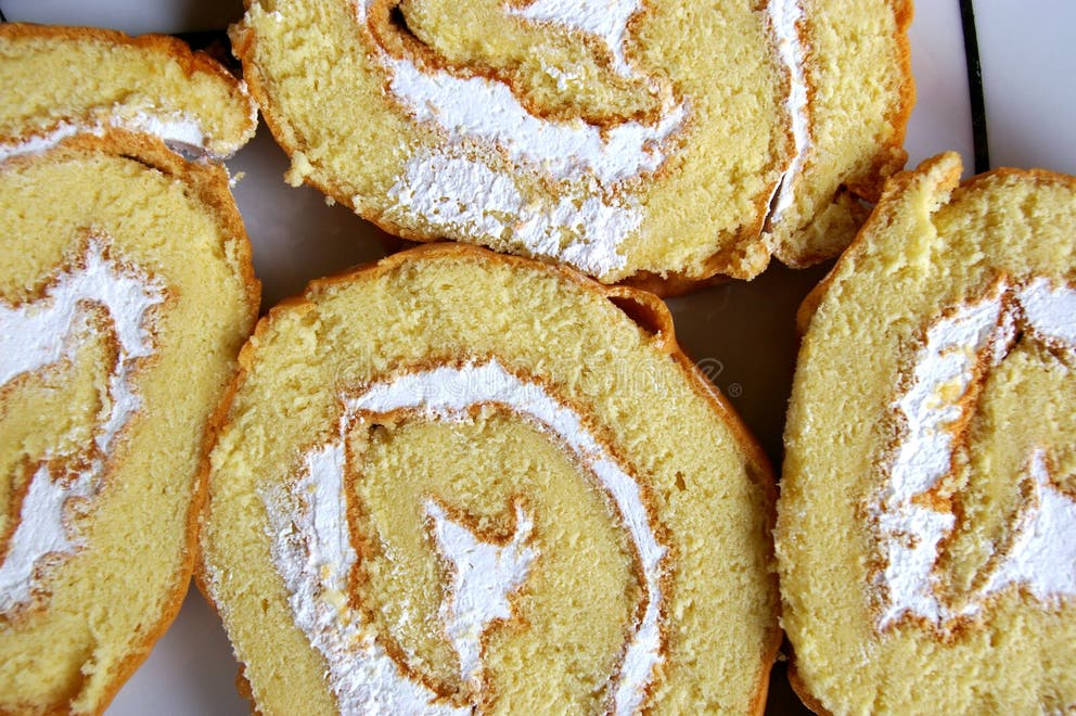 Sliced swiss roll pattern stock image. Image of sliced - 68877701