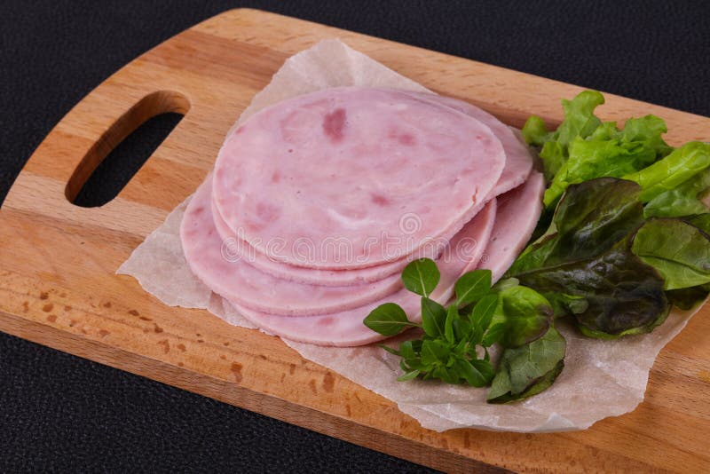 Sliced tasty Ham appetizer stock photo. Image of fresh - 188320606