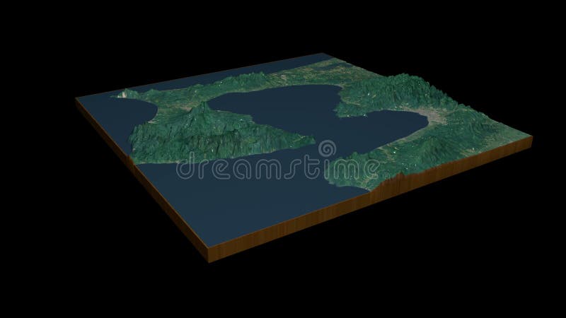 Mutsu Bay Terrain Map 3D Render 360 Degrees Loop Animation Stock Video ...