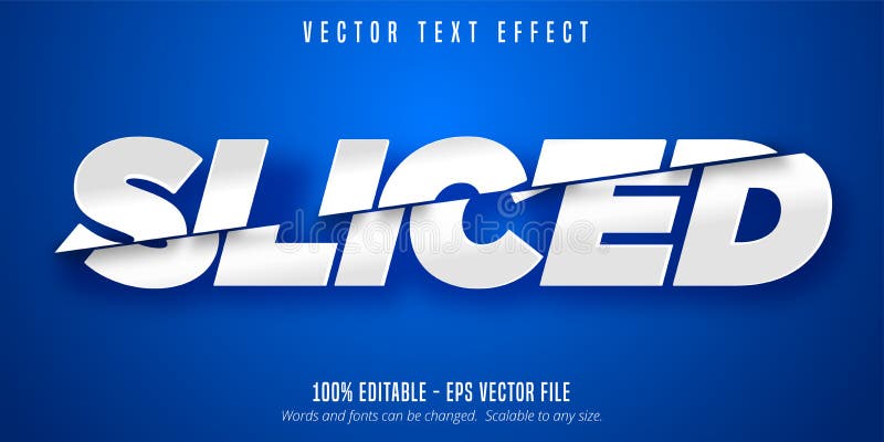 Sliced Text, Cutout Style Editable Text Effect Stock Vector ...