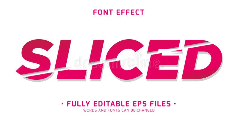 Sliced Text Effect. Editable Font Style Stock Illustration ...