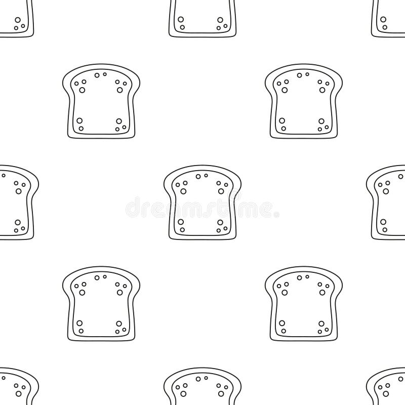Sliced Toast Bread Seamless Pattern Stock Vector - Illustration of ...