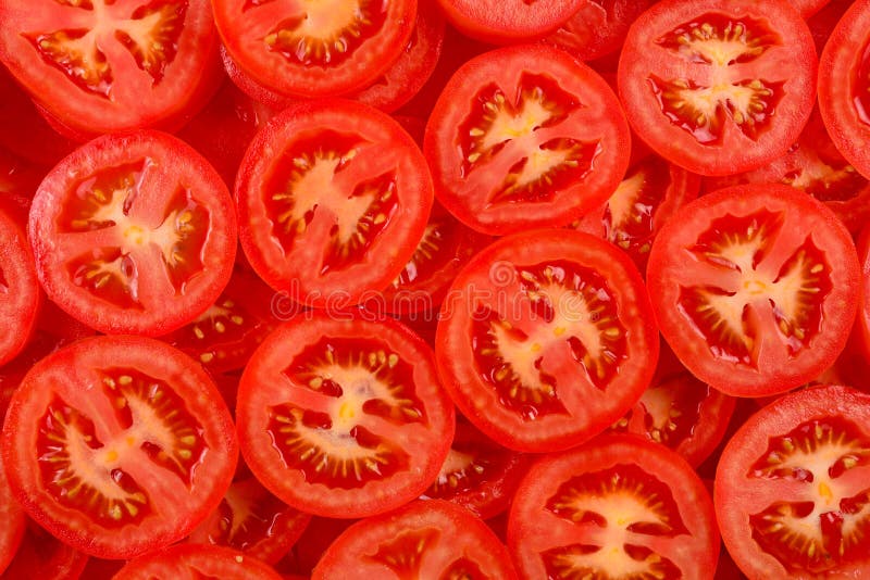 Sliced Tomato Background. Top View Stock Image - Image of nutrition ...
