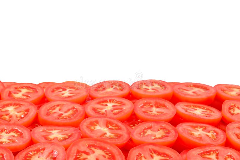 Sliced Tomato Background. Top View Stock Image - Image of closeup ...