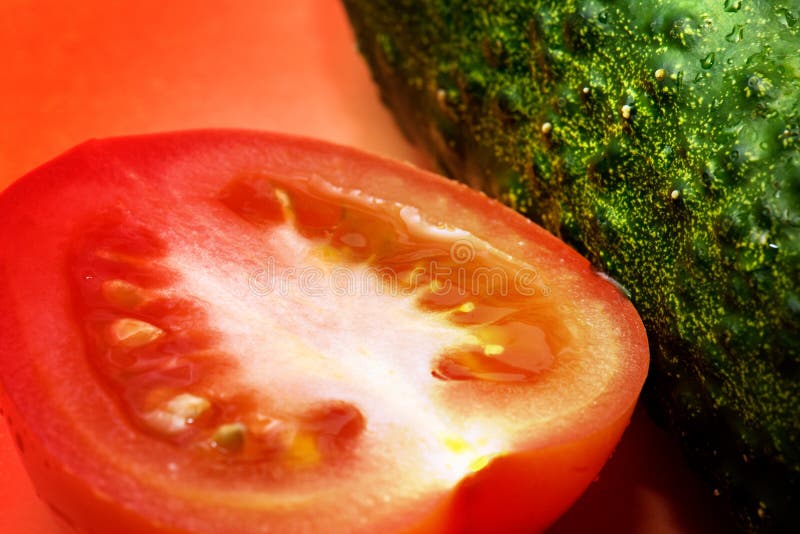 Sliced Tomato And Cucumber Stock Image Image Of Slice 178872245