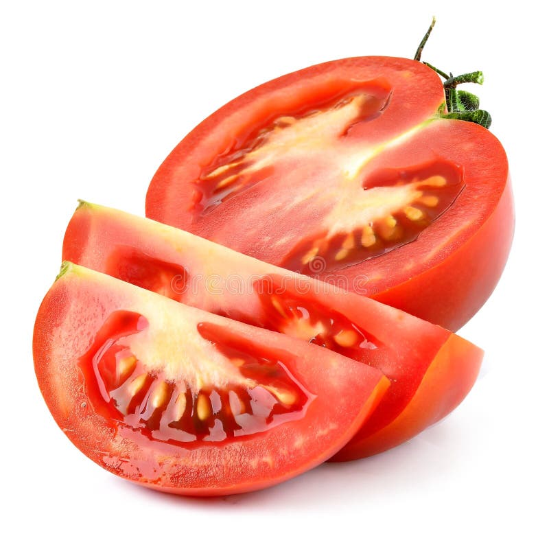 Sliced Tomato Isolated on White Background. Stock Photo - Image of ...