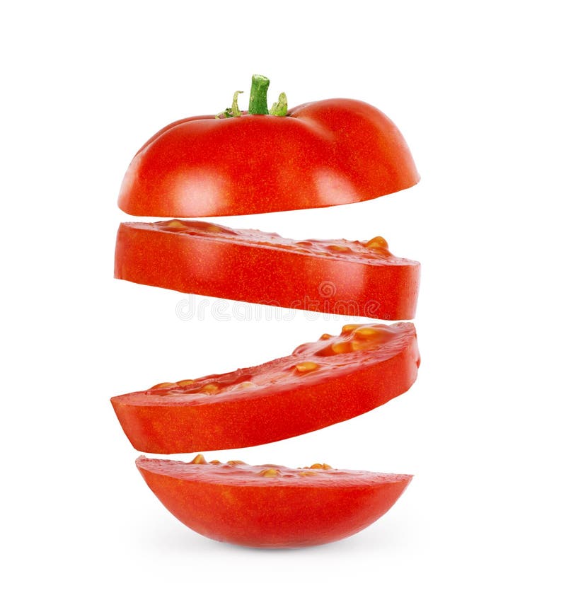 The Sliced Tomato Isolated on White Background Stock Image - Image of ...