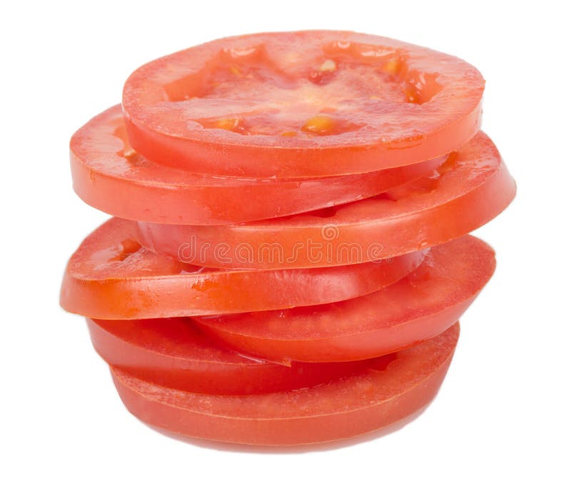 Sliced Tomato on White Background Stock Image - Image of bright, fresh ...