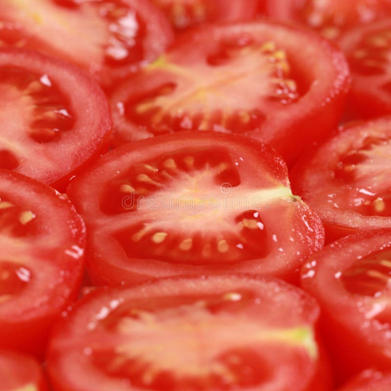 Sliced Tomatoes Forming a Background Stock Photo - Image of vegetable ...