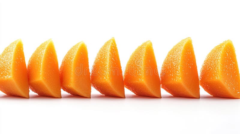 Sliced, Triangular-shaped, Orange Fruit Pieces Stock Illustration ...