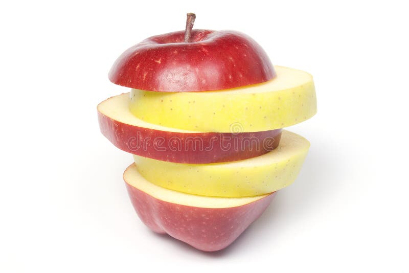 Sliced two-colour apple stock photo. Image of fruit, yellow - 11510084