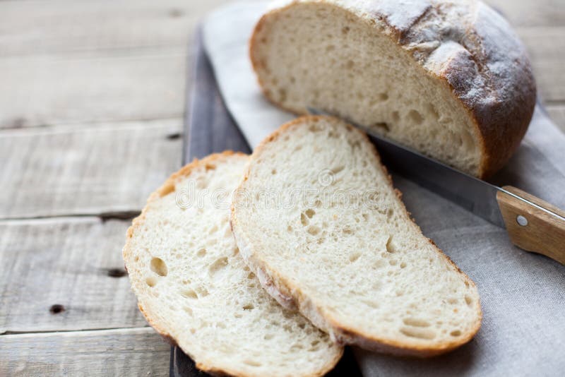 Sliced Loaf Of Homemade Unleavened Wheat Bread Stock Photo - Image of ...