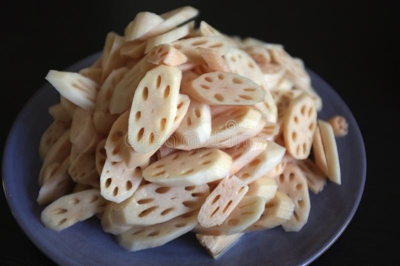 Sliced Vegetable, Lotus Root Stock Image - Image of preparation ...