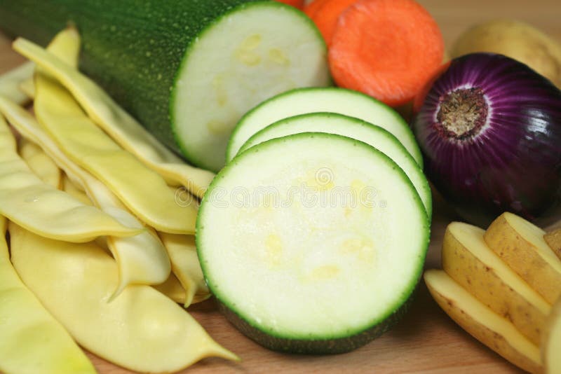 Sliced vegetables stock image. Image of food, wooden - 12982369