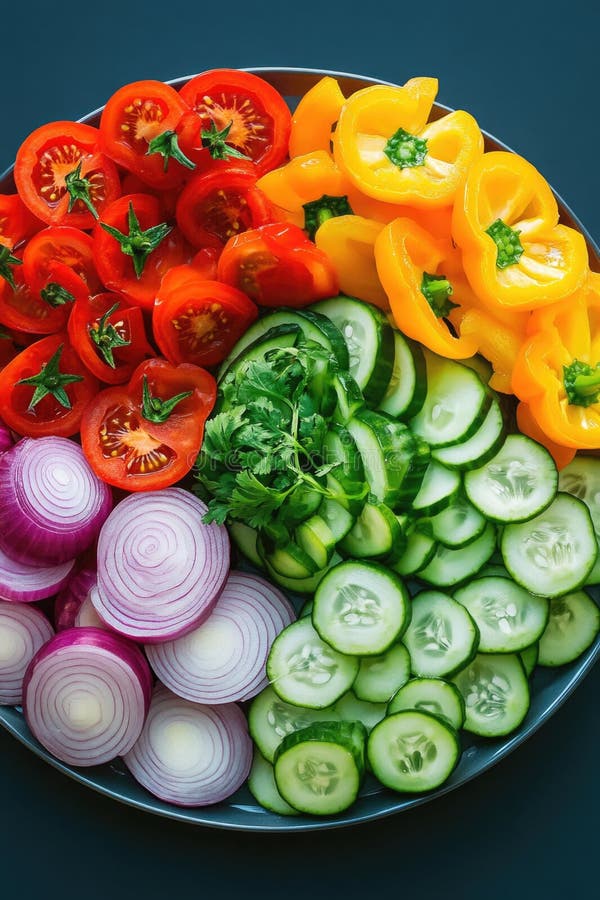 SliceD Vegetables Plate stock image. Image of preparation - 380324365