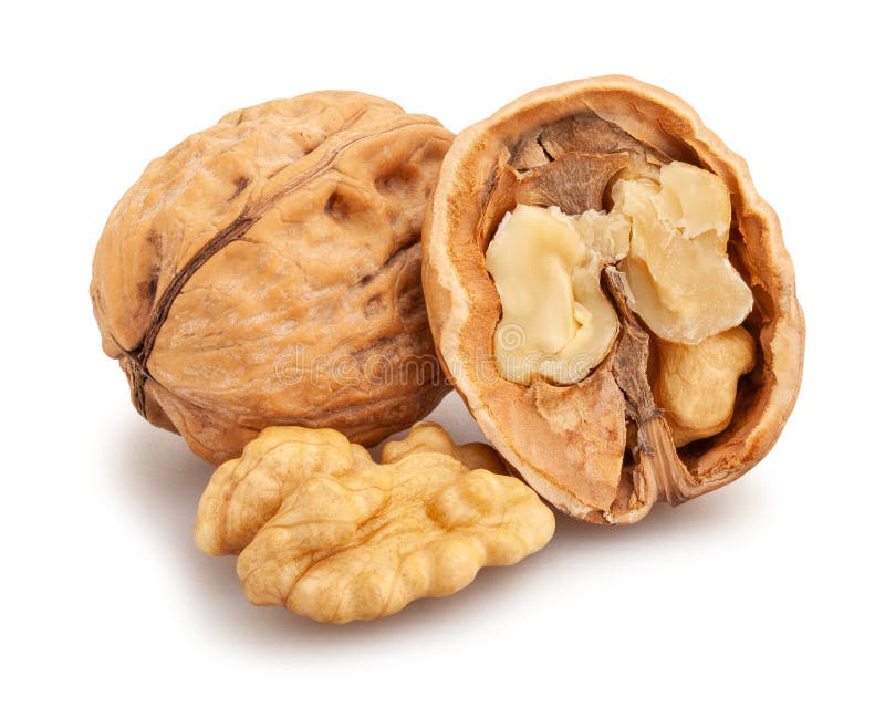 Sliced Walnuts Path Isolated Stock Photo - Image of clipping, brown ...