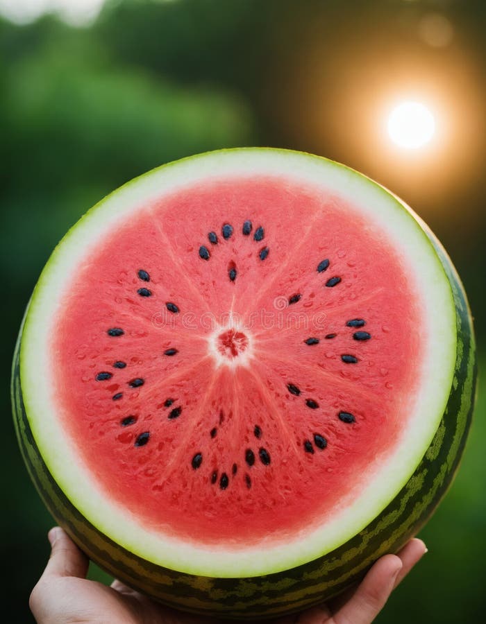 Sliced Watermelon, Fruit, Macro, Portrait. Fresh Watermelon with Water ...