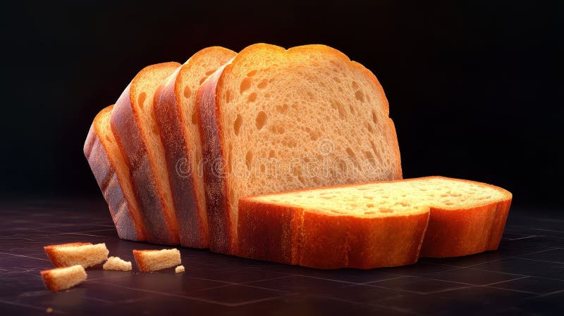 Sliced White Bread with Golden Crust, Classic Breakfast Staple, Soft ...