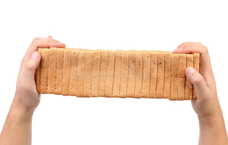 Sliced White Bread in Hands Stock Image - Image of grain, bake: 35890661
