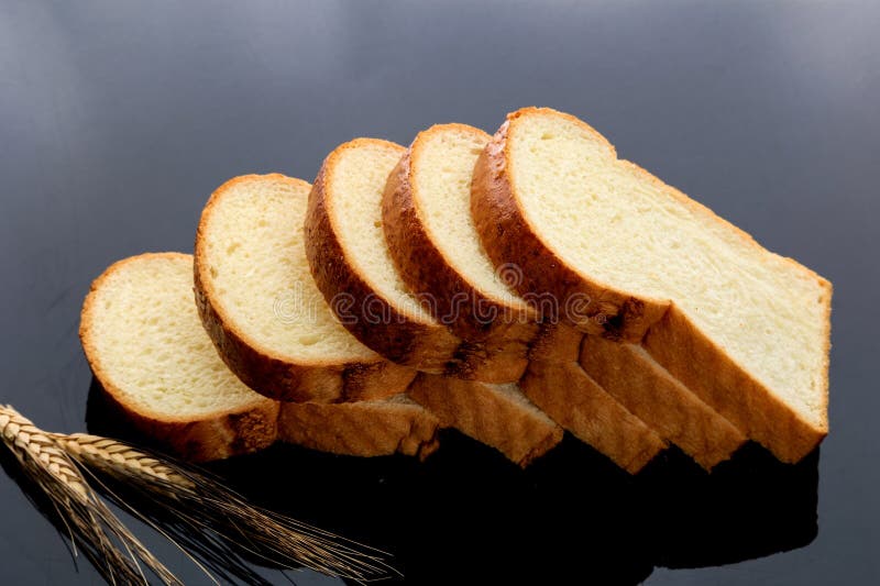 Sliced White Bread Isolated on Black Background Stock Image - Image of ...
