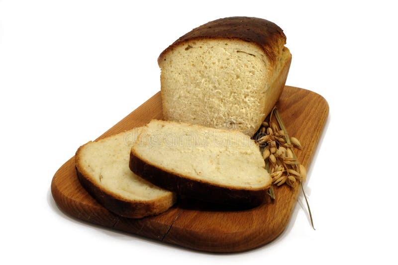 Sliced White Bread of Rectangular Shape on a Wooden Board. 1 Stock ...