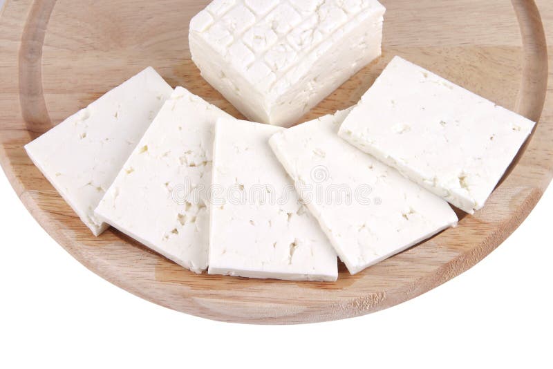 Sliced White Cheese on Plate Stock Image - Image of food, dine: 9985631