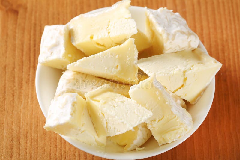 Sliced white rind cheese stock image. Image of brie, bowl - 62156127