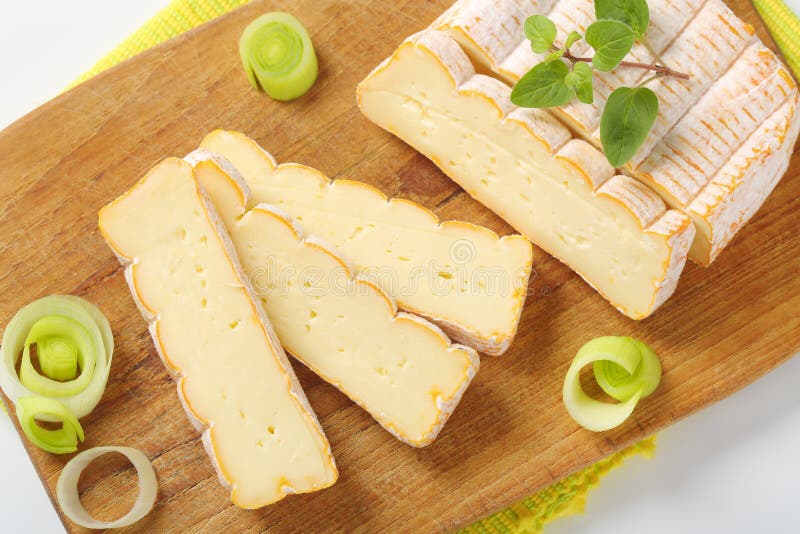 Sliced white rind cheese stock image. Image of diary - 62156147