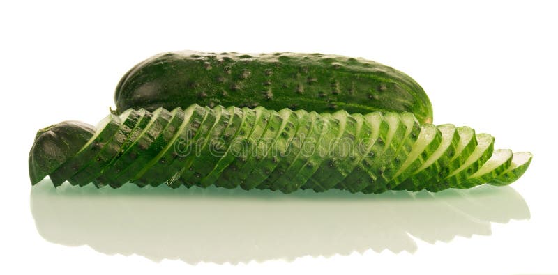 Cucumbers, Whole And Sliced Stock Image - Image of fresh, nutritious ...