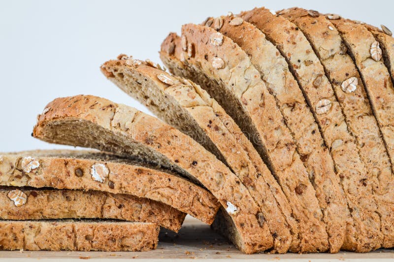 Sliced Whole Grain Bread Profile Stock Image - Image of nutrition, diet ...