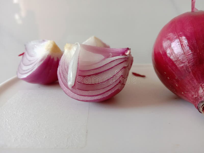 Sliced and Whole Pink Colored Fresh Spice Onion Stock Image - Image of ...