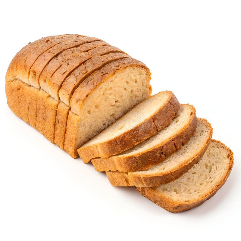 Sliced Whole Wheat Bread Isolated on White Background Stock ...