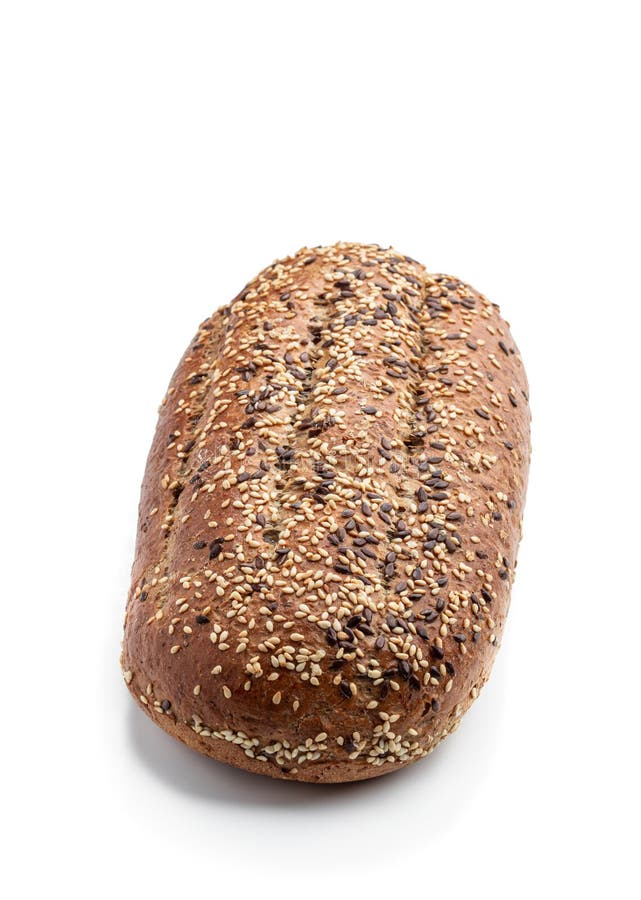 Sliced Wholemeal Rye Bread with Pearl Barley Isolated on White Stock ...