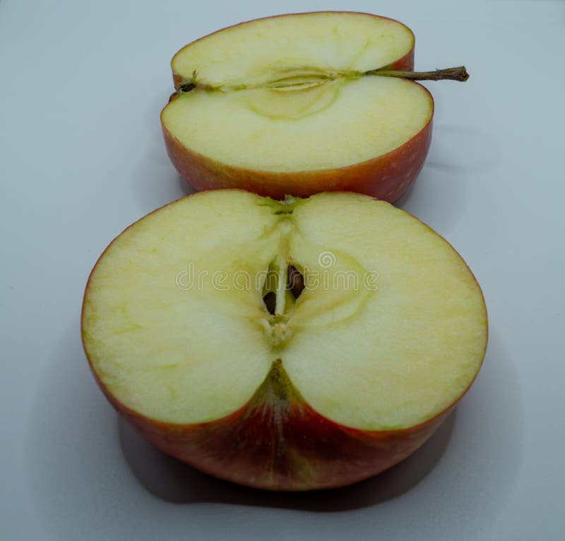 Sliced ??yellow Apple Fruit with Visible Seeds and Insides Stock Photo ...