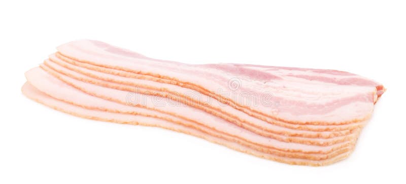 Slices of Bacon Isolated on White Background Stock Image - Image of ...