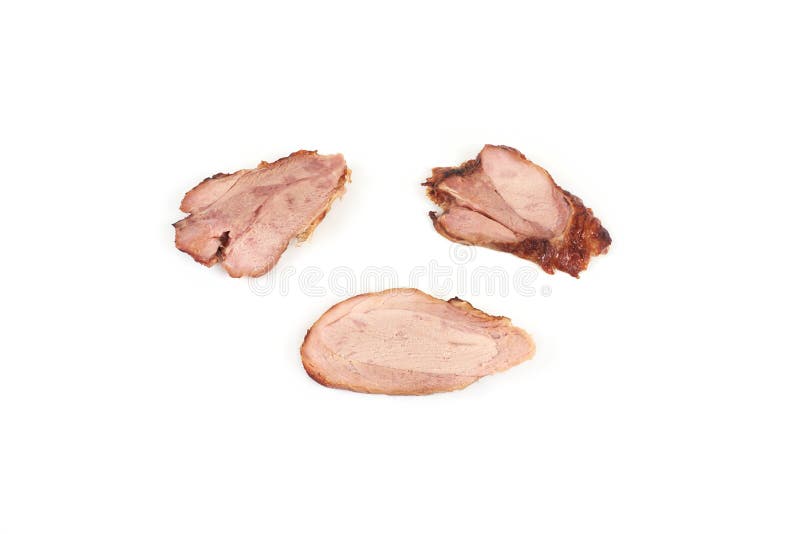 Slices of Baked Turkey Meat, Isolated on White Background. Stock Image ...