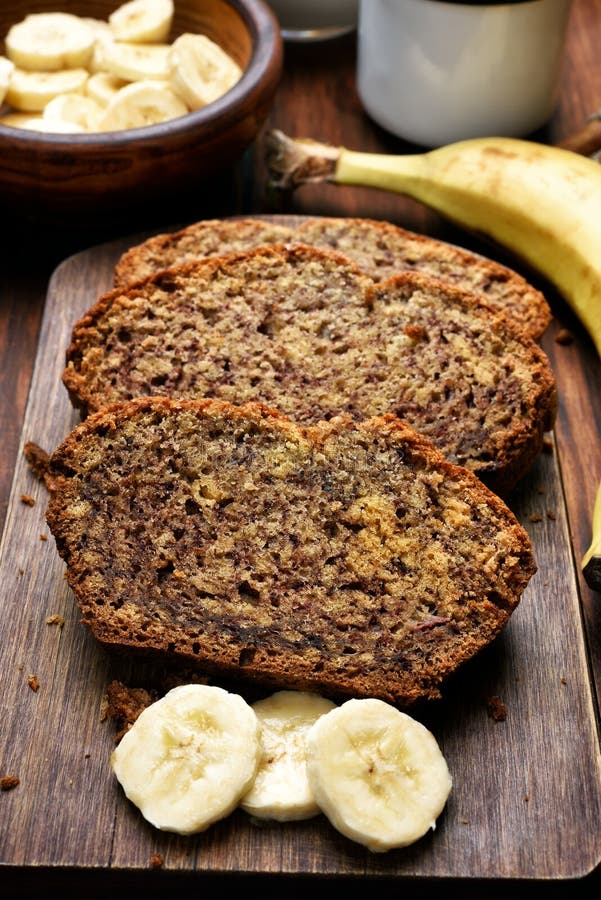 Slices of banana bread stock image. Image of banana, grain - 76358899