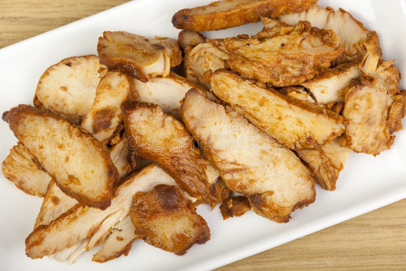 Slices of Barbecued Chicken on a Platter Stock Photo - Image of cooking ...