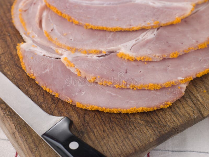 Slices of Boiled Breadcrumbed Ham Stock Photo - Image of cooking, food ...