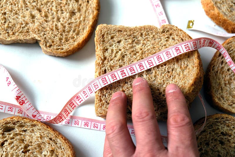 Slices of Bran Bread with a Tape Measure, Ideal Bran Bread for Weight ...